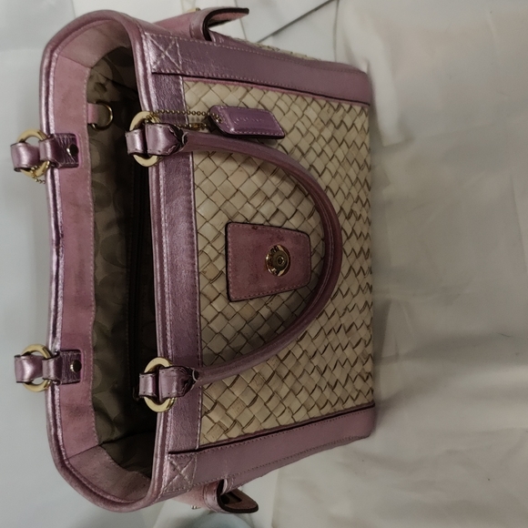 Coach | Bags | Very Rare Authentic Coach 449 Straw Woven Tote Satchel ...